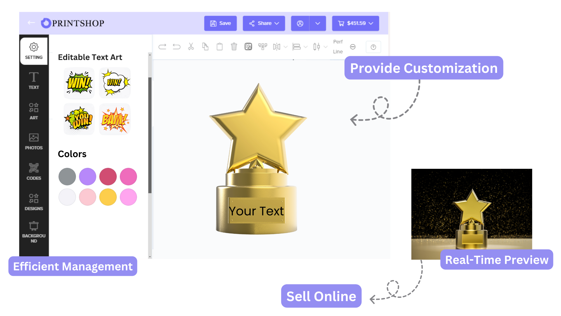 Web2Print Trophy and Award Design Software | DesignNBuy